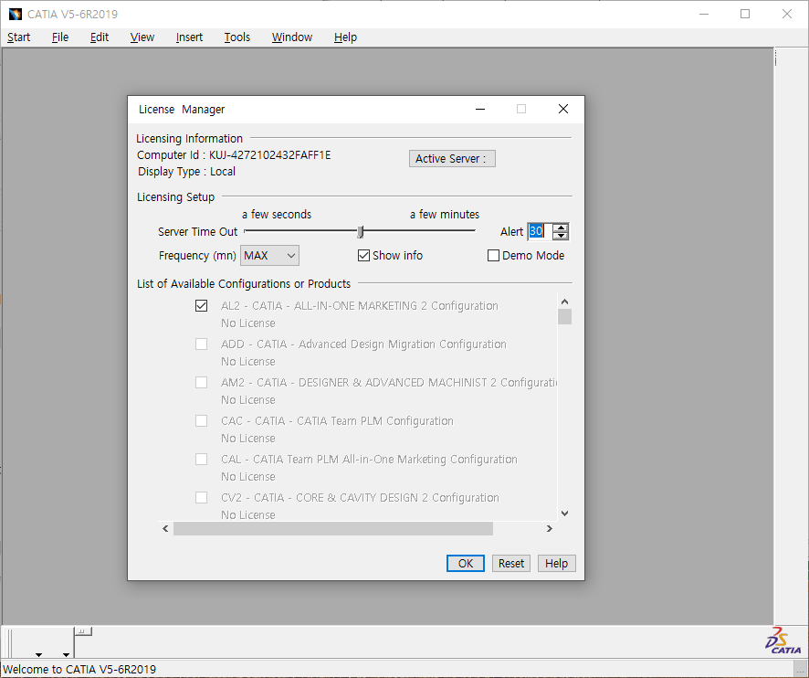 카티아 라이센스 에러시 조취 방법 (1) Catia V5 License Error
