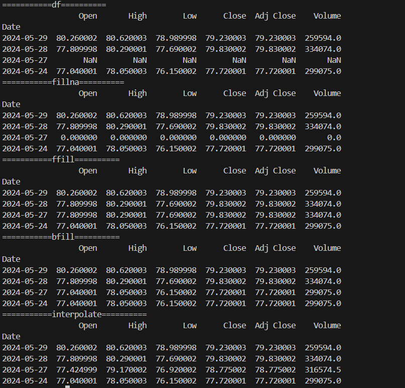 [파이썬 판다스] fillna 결측치