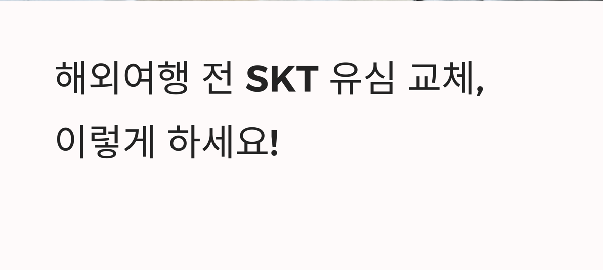 Skt 유심 교체 예약과 공항 로밍센터 완벽 이용 가이드