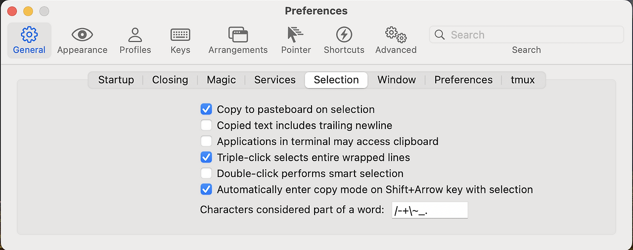 [iTerm2] Mac 터미널 드래그 복사, 우클릭 붙여넣기 설정