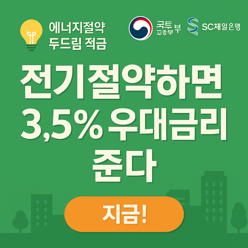 전기절약하면 최대 35 우대금리 ‘에너지절약 두드림 적금 출시sc제일은행