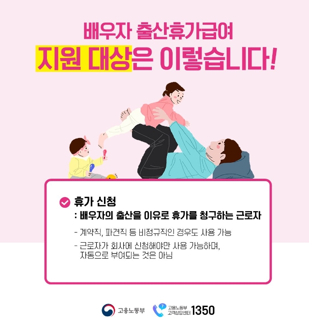 배우자 출산휴가 신청방법 급여 총 정리