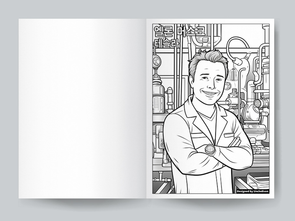 색칠공부도안 귀여운 캐릭터 발명가 아인슈타인 어른 어르신 색칠도안 Pdf