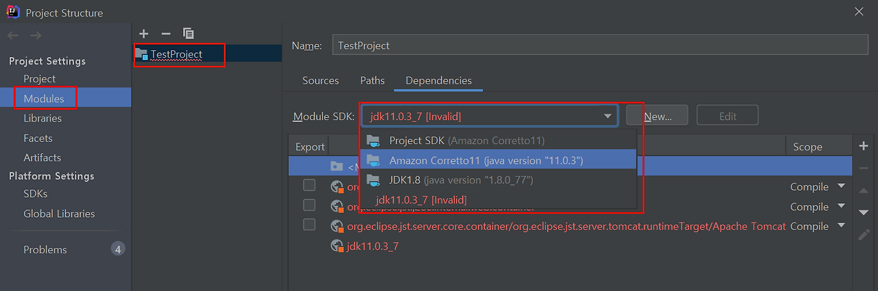 [IntelliJ] SDK(JDK) 설정 방법(cannot start compiler the sdk is not specified)