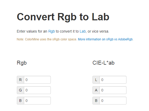색차 측정 및 변환 (CIE L a b Color invert to RGB)