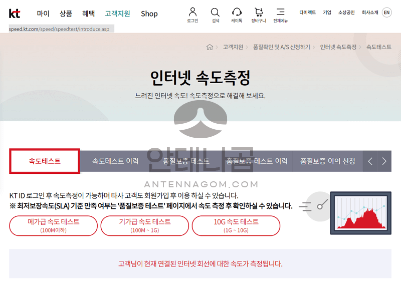 인터넷 속도 측정방법 정리 (KT, SK, LGU+ / SLA 테스트)