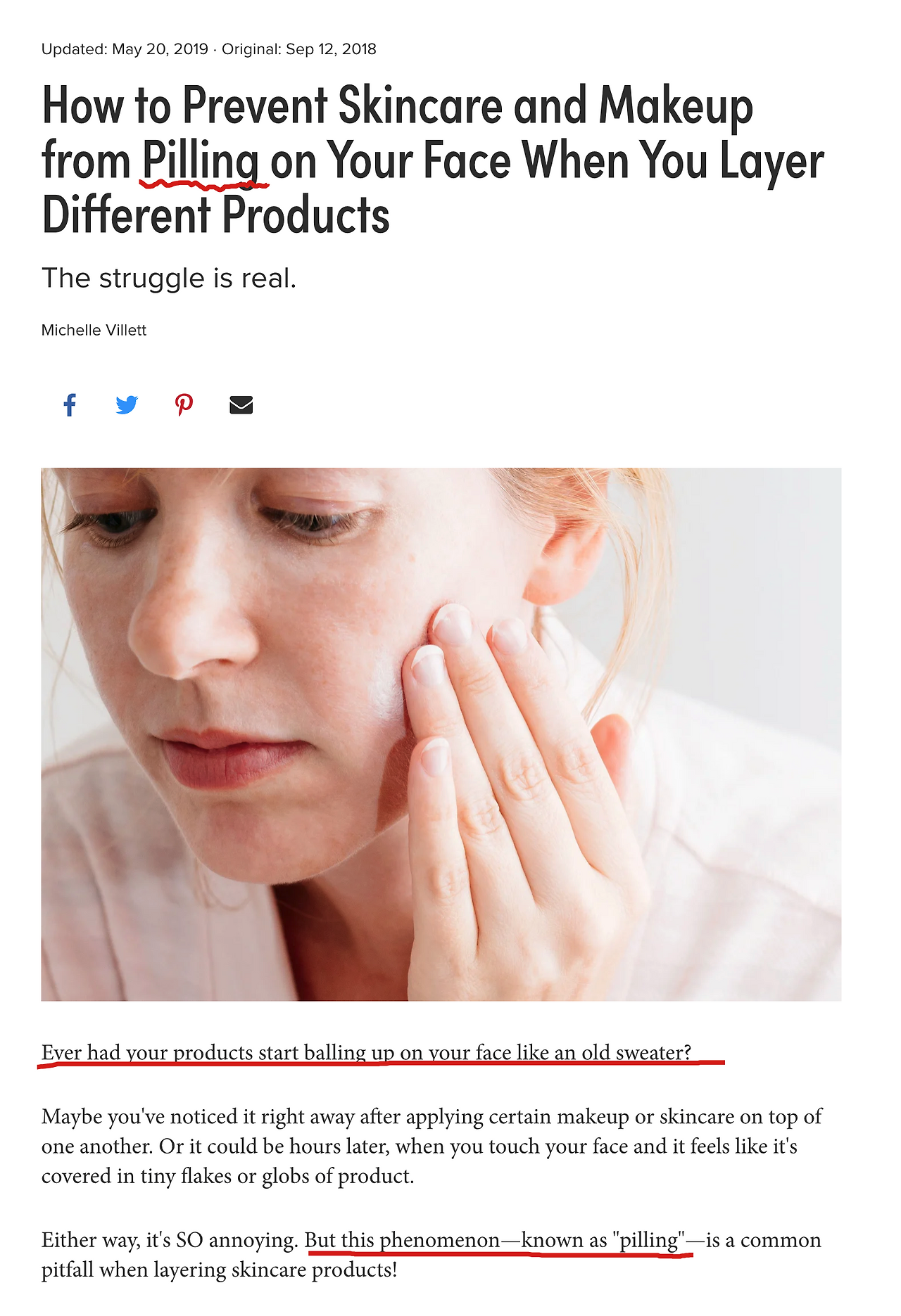 [영어 공부] pill(보풀이 뭉치다[일어나다], 화장이 밀리다)