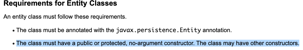 [Spring/JPA] Entity Class에 Lombok @NoArgsConstructor(access=PROTECTED)를 붙이는 이유 — 훙성의 기술 블로그