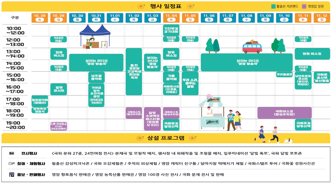 월출산 국화축제 일정 주차장 정보