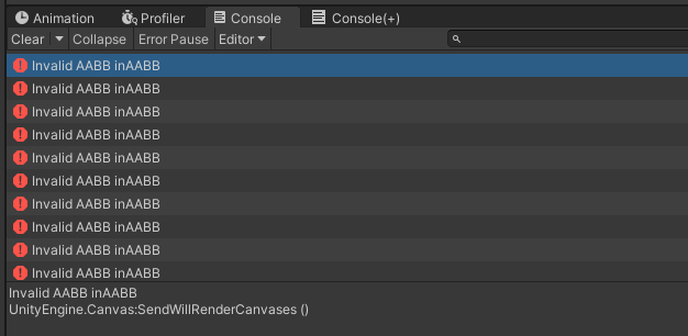 문제해결)Unity) Invaid AABB inAABB