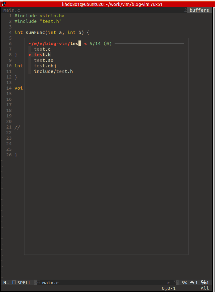 vim 파일 탐색 플러그인 fzf