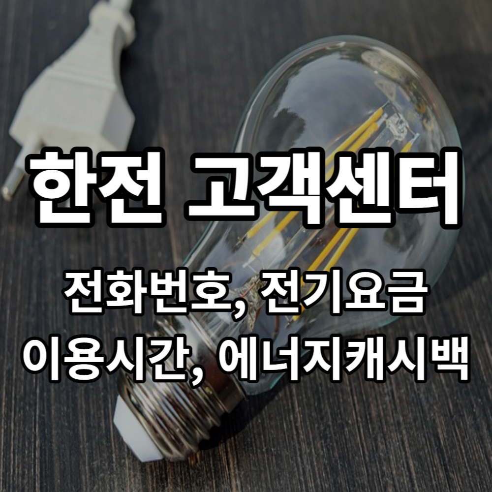 한전 고객센터 전화번호 한국전력공사 운영시간 전기요금 명의변경