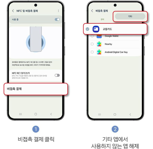 핸드폰 Nfc모드기본모드 카드모드 설정 변경 방법 2가지 비접촉 결제 오류 방지