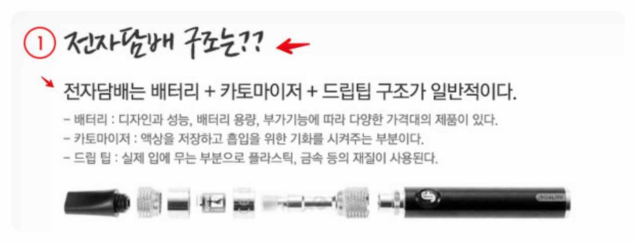 액상형 전자담배와 일반 연초의 유해성 및 폐암 발병에 대한 비교