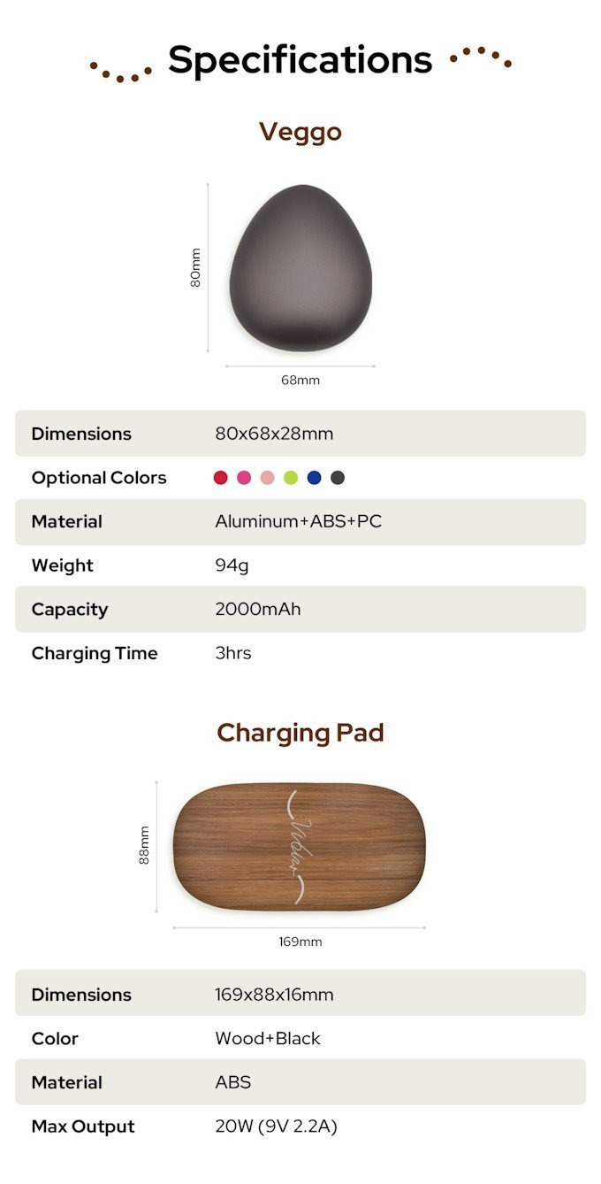 따뜻함과 사랑을 상징하는 핫스톤 무선충전 핸드워머 'Veggo'
