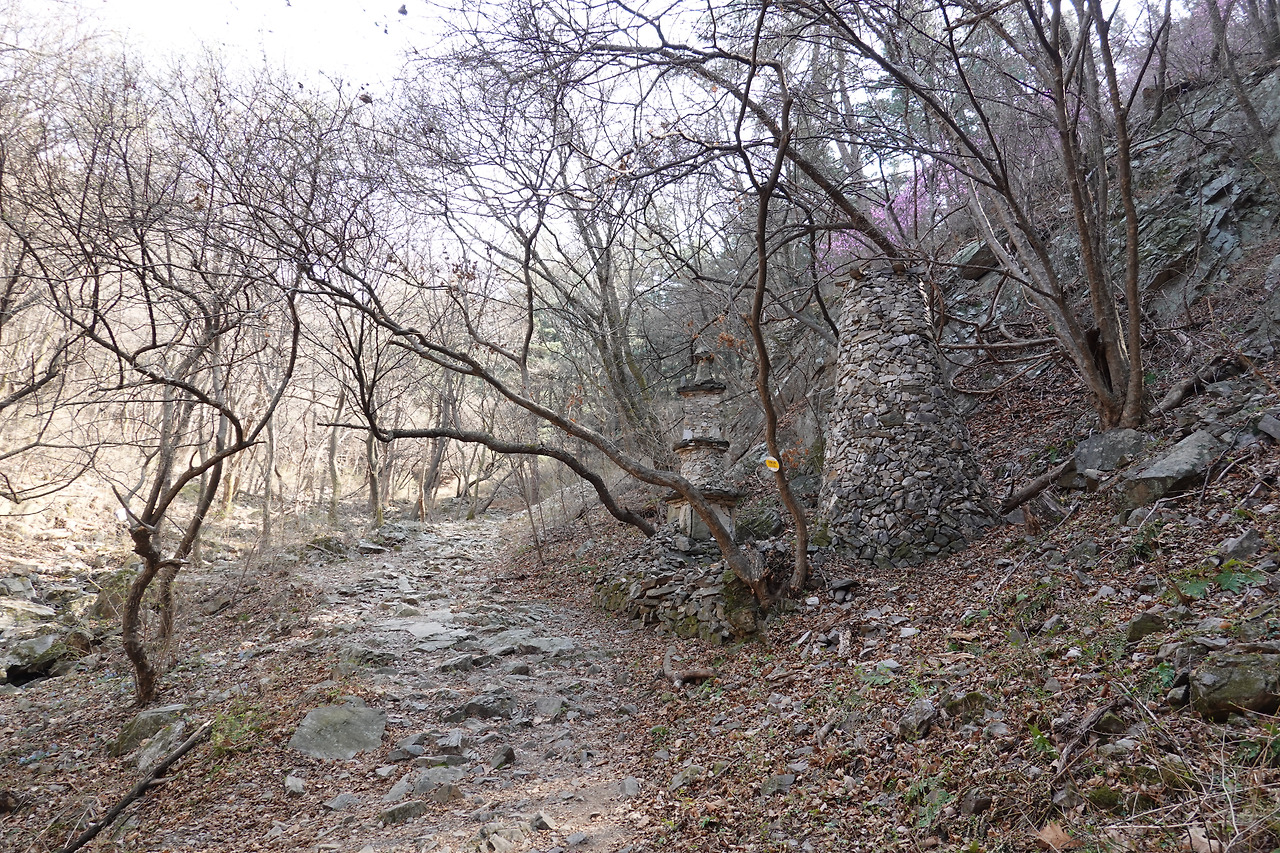 20230327 안양 수리산 산림욕장에서 태을봉 가는 길의 돌탑