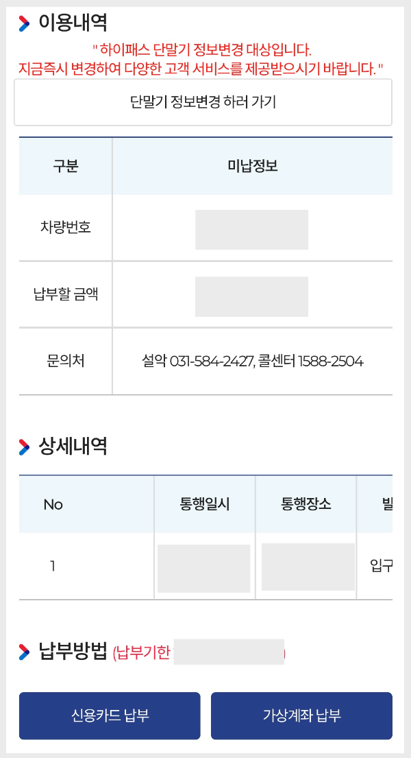 고속도로 통행료 미납 하이패스 요금 안냈을 때 납부하는 방법