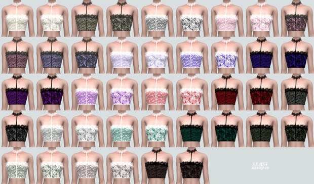 [Sims4 CC] PP Lace Tube Top_PP 레이스 튜브탑_여자 의상