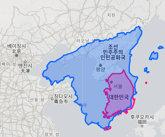스페인 Vs 한국 비교땅 면적 지도 비교 인구