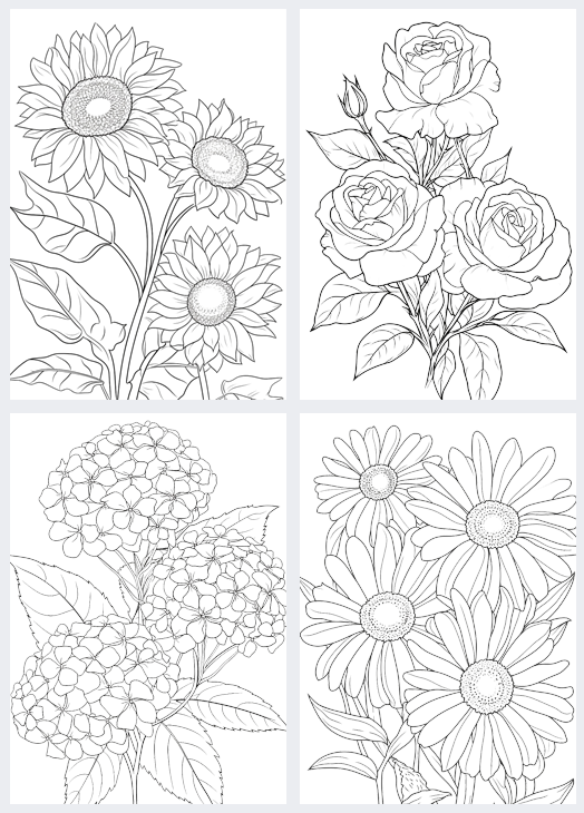 Free Coloring Book Pages No.4, 5, 6