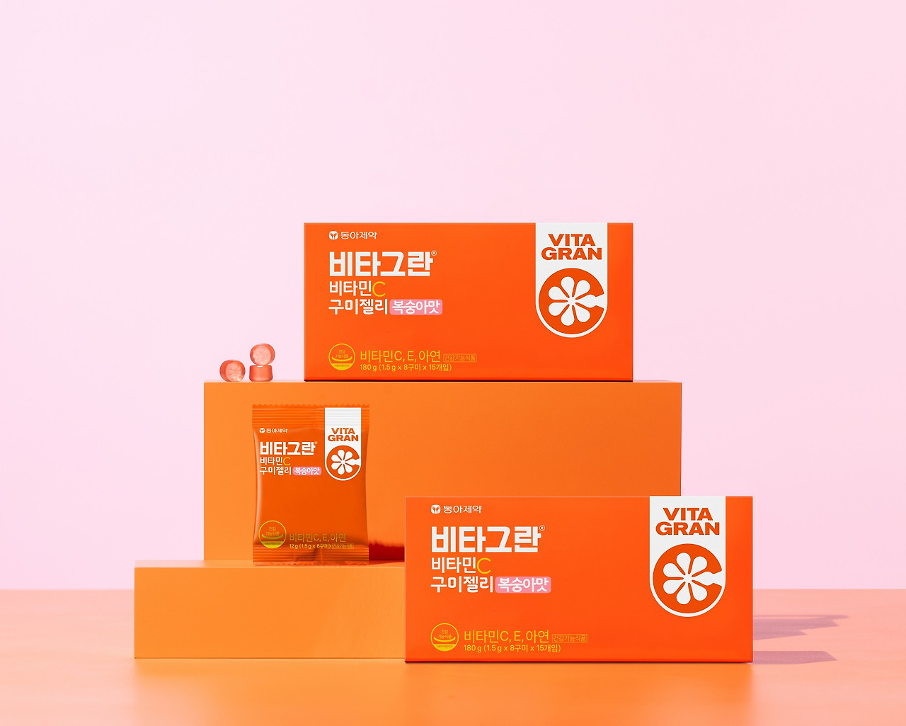 동아제약 비타그란 비타민c 구미젤리 복숭아 맛 출시