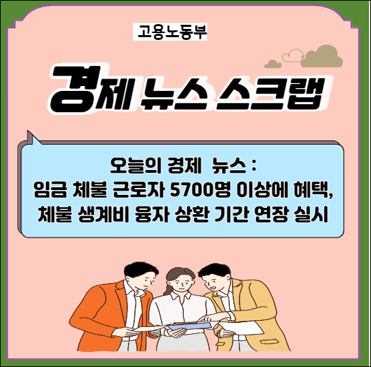 임금 체불 근로자 5700명 이상에 혜택 체불 생계비 융자 상환 기간 연장 실시