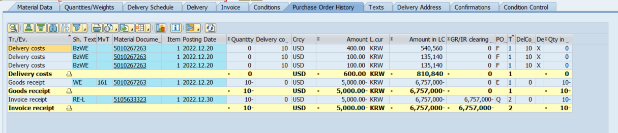 Return PO 생성 부터 입고, 송장 처리까지