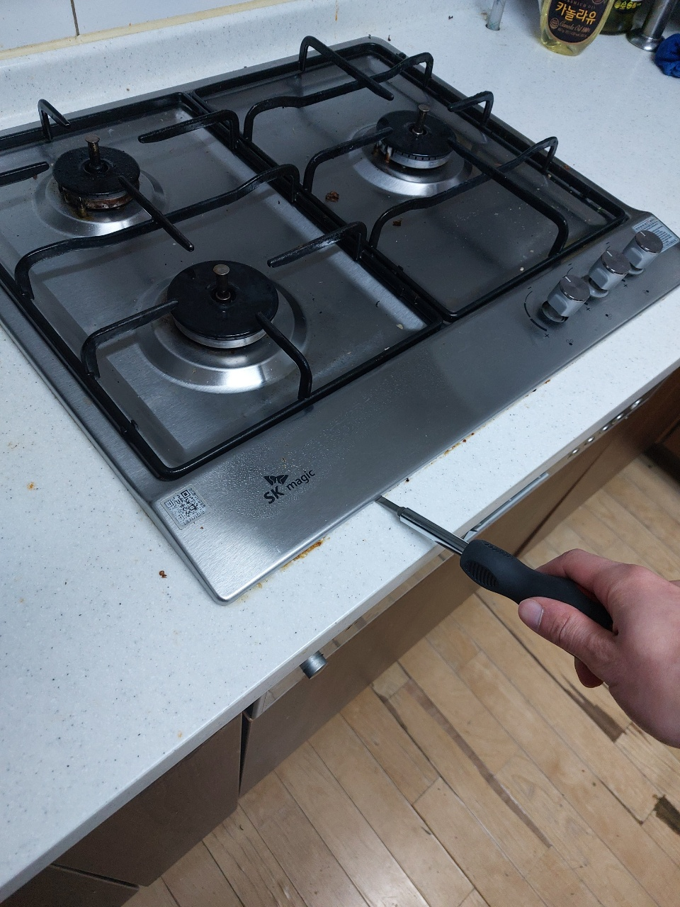 SK매직 GRA-B323KD 가스레인지 불 안나올 때 (건전지 교체 방법)