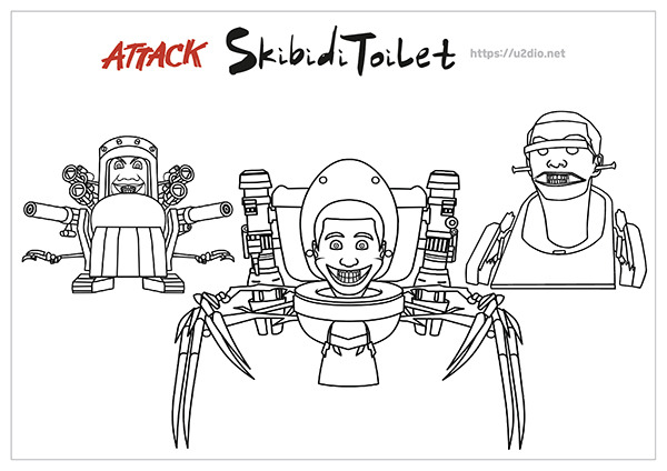 Skibidi toilet Coloring pages free download No.1