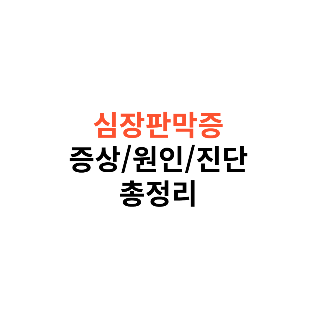 심장판막증에 대한 모든 것 증상 원인 진단부터 치료까지 총정리