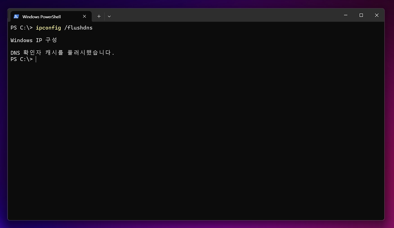 윈도우 Dns 캐시 삭제하기 Flsuhdns 명령어 인터넷 문제 해결