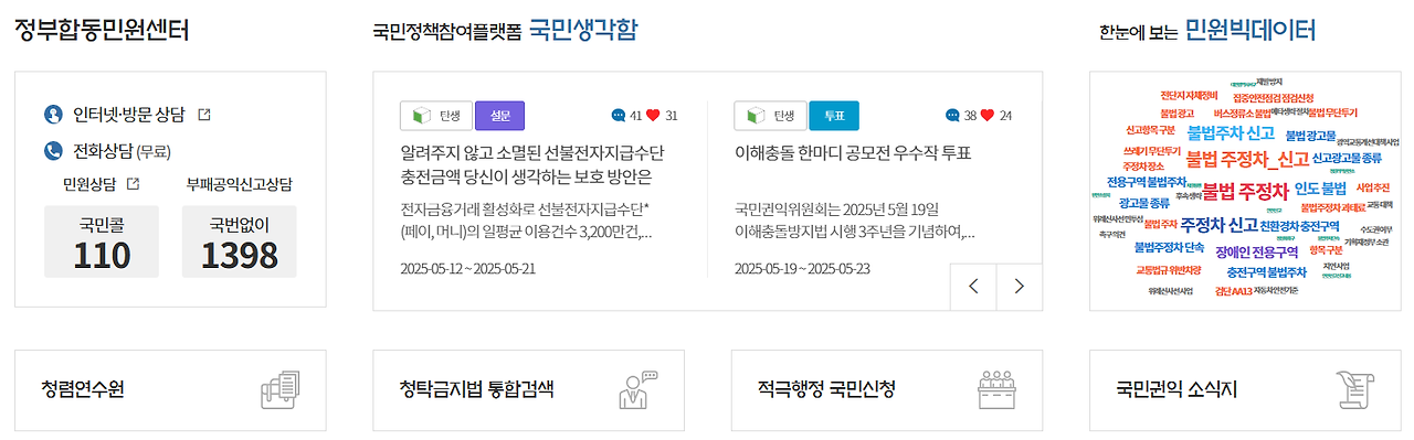 국민권익위원회 홈페이지 (www.acrc.go.kr/)