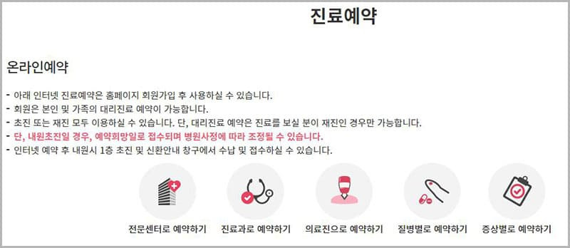 한림대 성심병원 예약 신청 진료 시간 응급실 전화번호 주소 안내