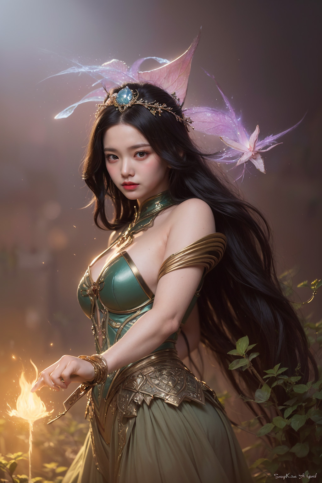 Ai로 생성한 판타지 숲속의 여신 컨셉 이미지 3