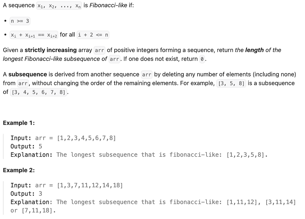 [LeetCode] 873. Length of Longest Fibonacci Subsequence (Python)