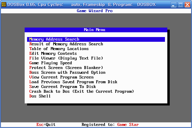 DOS용 게임 에디터 게임위저드(Game Wizard Pro 2.0b)