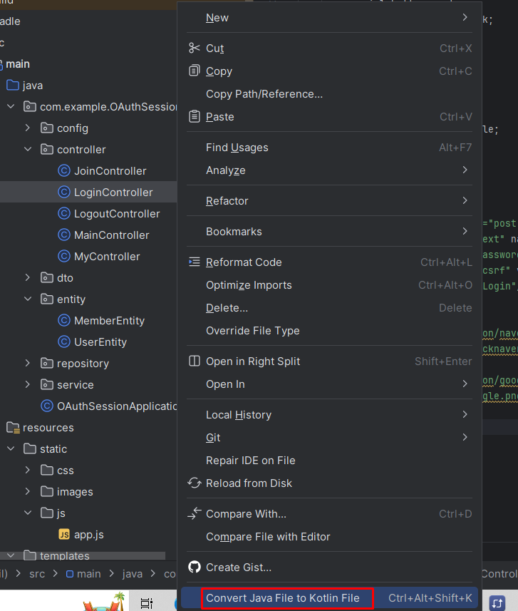 자바(Java)-코틀린(Kotlin) 변환기 :: 기웅이낸스