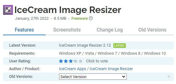 IceCream Image Resizer 무료 다운로드