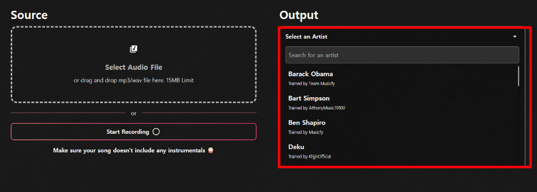 뮤직파이 Musicfy AI (AI 커버곡 만들기)