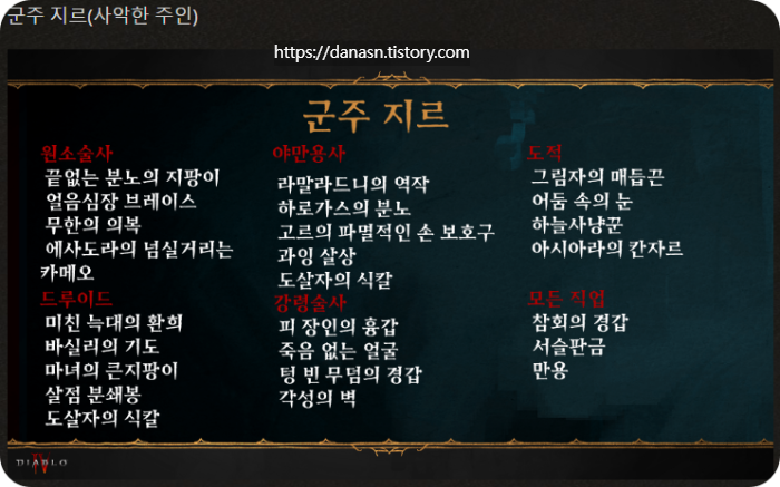 디아블로4 시즌2 신규 보스 5종 드랍 아이템 총 정리 그리구아르 바르샨 얼음 속의 야수 군주 지르 두리엘