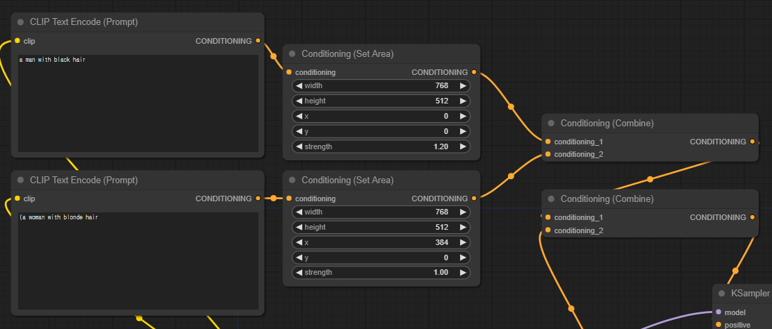 ComfyUI - 구역 분할 프롬프트