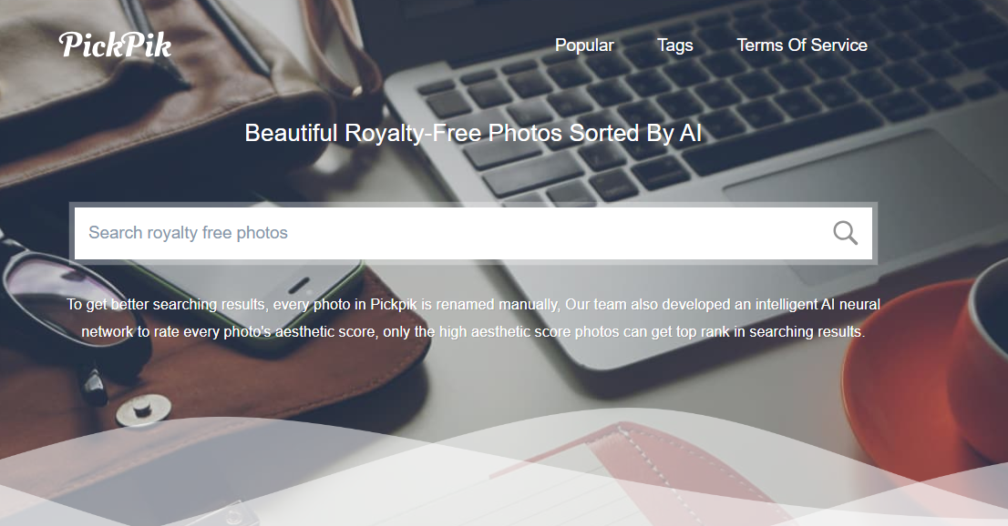 AI로 무료 이미지를 찾아주는 PickPick 사이트 소개