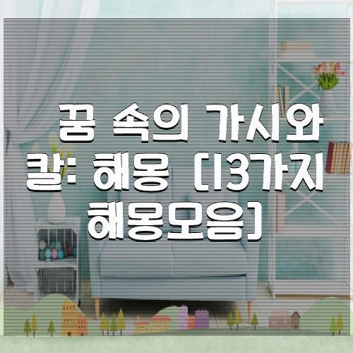 꿈 속의 가시와 칼 해몽 13가지 해몽모음