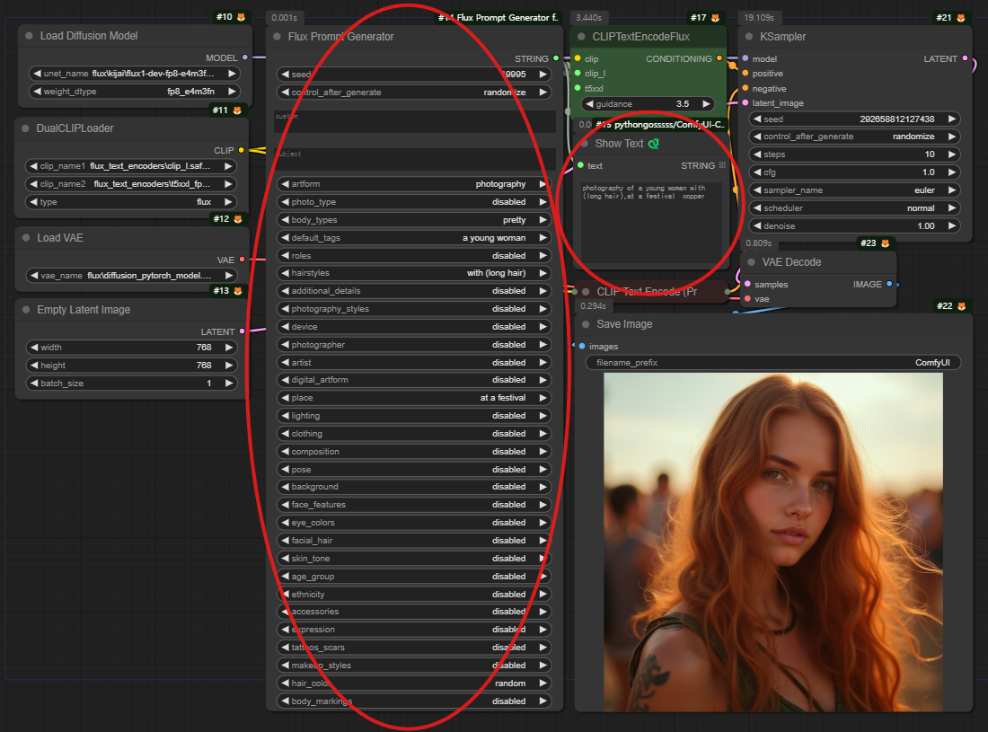 [이미지 생성 AI] [로컬 환경] ComfyUI 이용하여 프롬프트 생성하기 : Flux Prompt Generator / Florence2