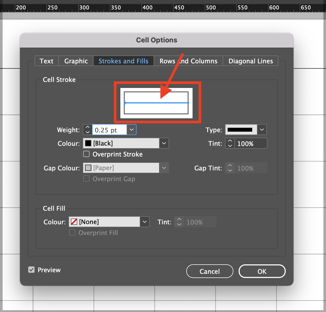 Indesign 인디자인 기초 표 중간 선 없애기