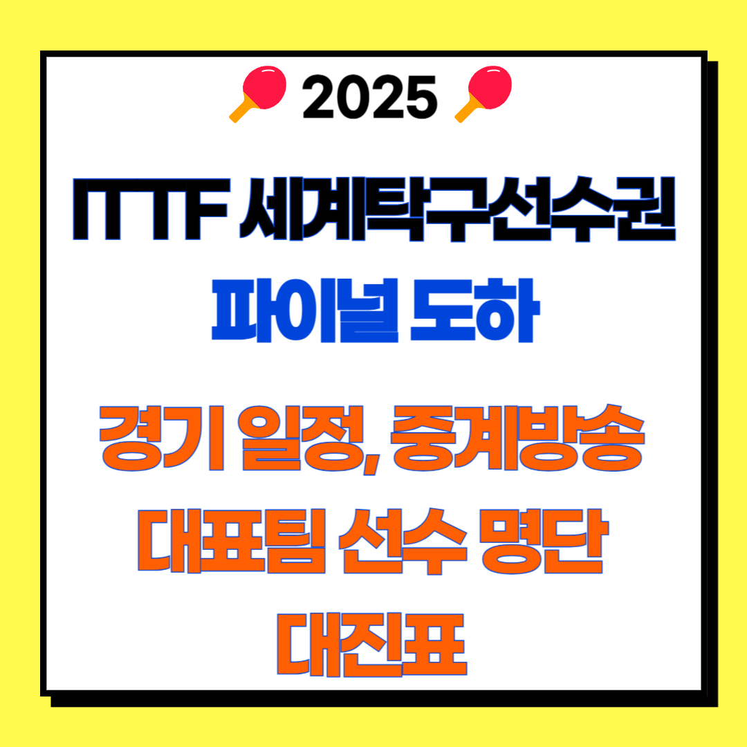 Ittf 세계탁구선수권 파이널 도하 2025 대회 3일 차 경기 일정 중계방송 참가 선수 명단 대진표 핑퐁스케치