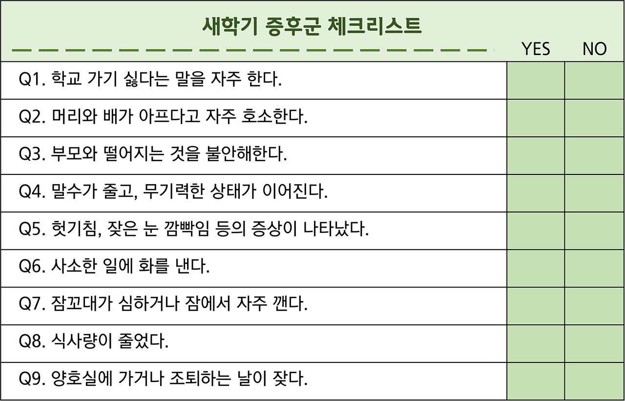 예민한 우리 아이 새 학기 증후군 대처 법