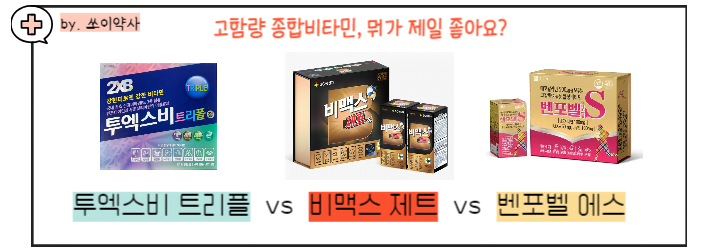 투엑스비트리플 Vs 비맥스 제트 Vs 벤포벨에스 비교 가격 파는곳 약사 추천 비타민 리뷰