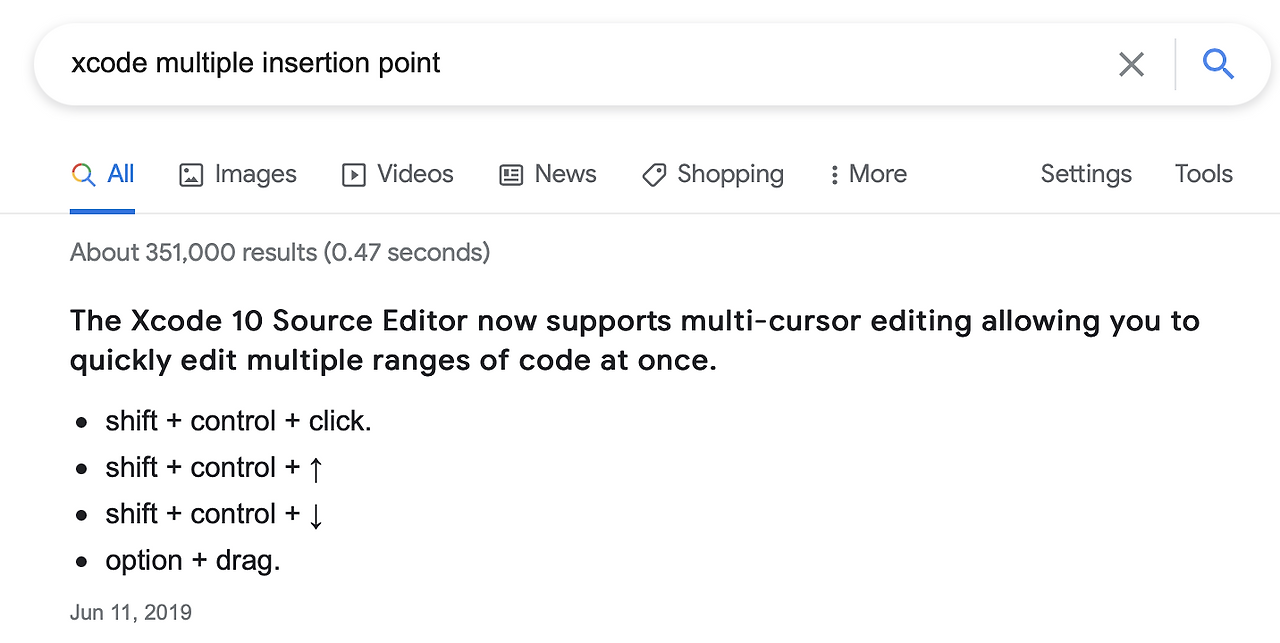 [Xcode]Multi-Cursor Editing :: Sweet Sixteen Bars