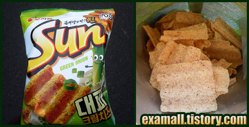 GS25 썬칩 대파크림치즈맛 80g 칼로리 399kcal 내돈내산 오리온 옥수수과자 후기